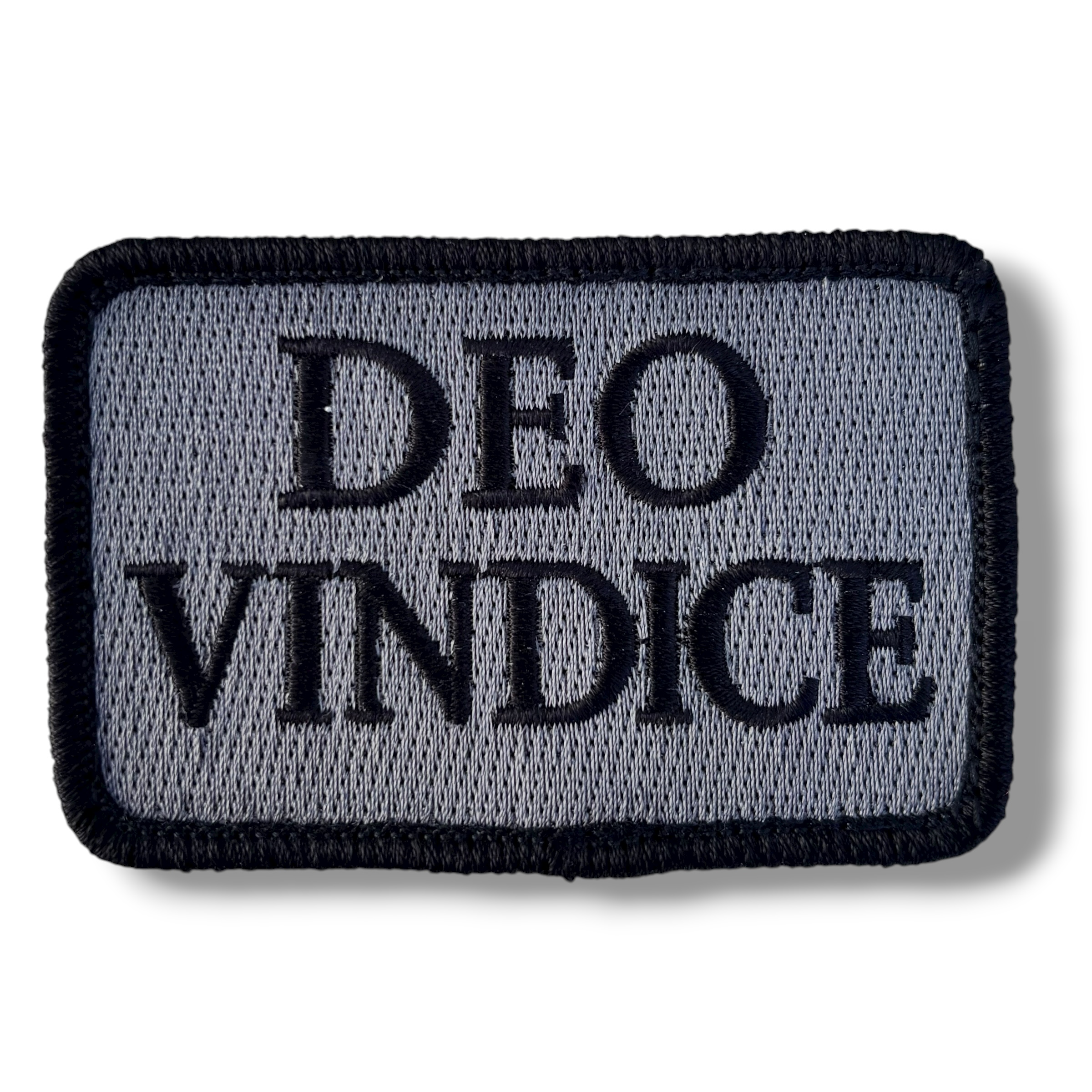 Confederate Shop — Merchandise — Deo Vindice VELCRO Patch - Black/Gray