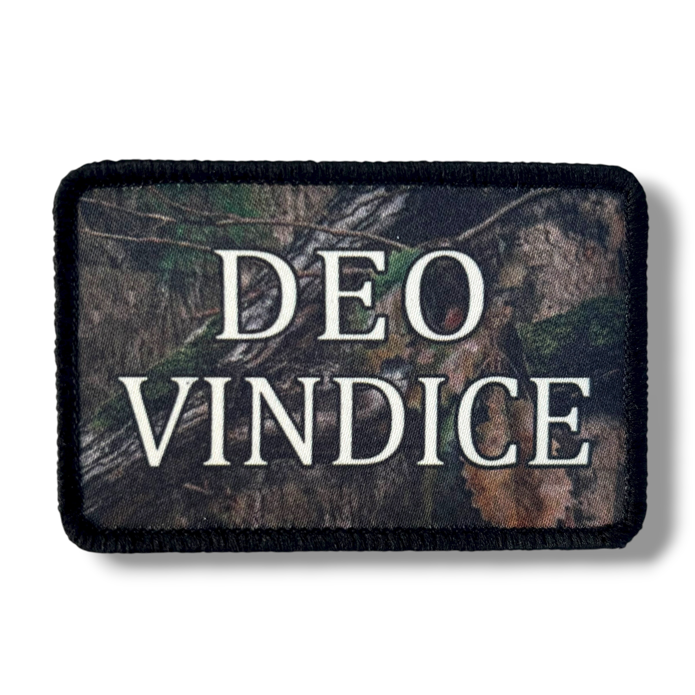 Confederate Shop — Merchandise — Deo Vindice VELCRO Patch - Mossy Oak
