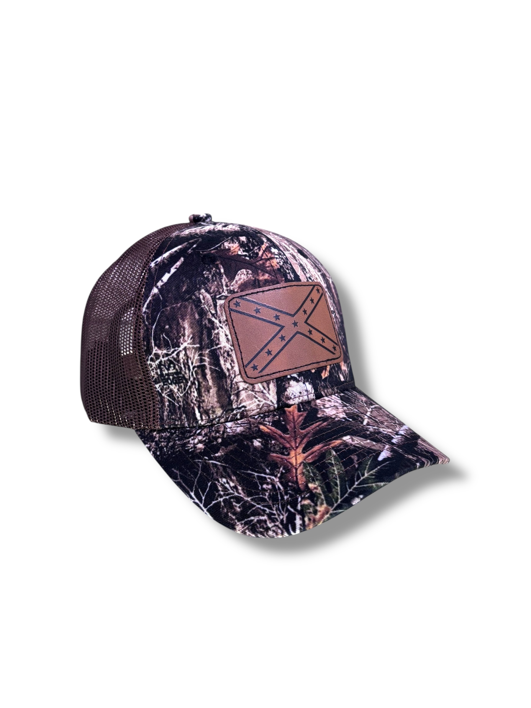 Confederate Shop — Apparel — OSB Trucker Hat - Leather Jack, Forrest Camo